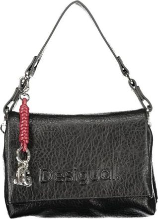 Desigual Embossed Logo Foldover Shoulder Bag - - Bags - Damen - Schwarzk - ONE SIZE