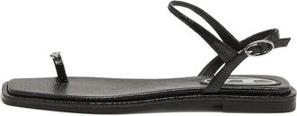Diesel Flache D-AMBER Sandalen mit Logo-Detail - Schwarz