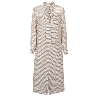 Crida Milano Polka Dot Seidenkleid - - Dresses - Damen - Wei&szlig; - L