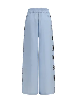 Alemais Womens Grace Pants Pale Blue Linen Trousers
