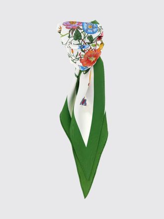 Gucci Foulard en twill de soie &agrave; imprim&eacute; floral et logo