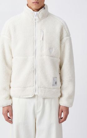 Miharayasuhiro Veste en polaire avec col montant et logo brod&eacute;