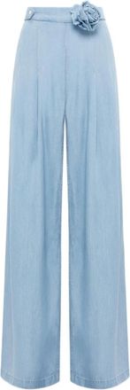 Blugirl Femme, Pantalons, Bleu, Taille: W24 Wide Pantalons