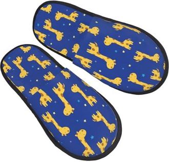 Generic Pantoufles En Coton Girafe Mignonne De Dessin Anim&eacute; Peluche Pantoufles De Voyage Unisexe Hiver Chausson Pour Camping Voyage Femmes L