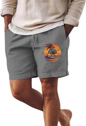 Generic Short de sport pour homme avec poches - S&eacute;chage rapide - Taille haute - R&eacute;glable, gris, XXL