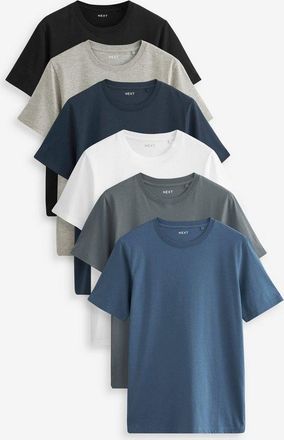 Next T-Shirt 6er-Pack Essential Slim Fit T-Shirts aus Baumwolle (6-tlg)