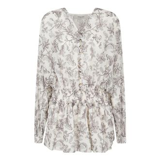 Golden Goose Kleid mit Blumenmuster und Kn&ouml;pfen - - Dresses - Damen - Wei&szlig; - M