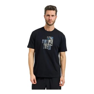 A|X Armani Exchange Homme, Tops, Bleu, Taille: XL T-shirt &agrave; col rond avec imprim&eacute; sur le devant