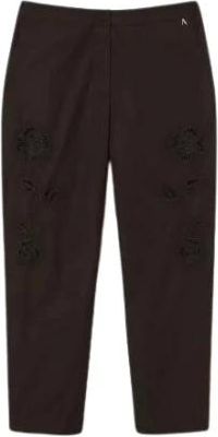 Twinset Femme, Pantalons, Noir, Taille: 34 FR Pantalons chino avec broderie florale