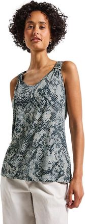 Street One Damen 3227245 Silk-Look Top mit Knoten, Arona Blue, 42