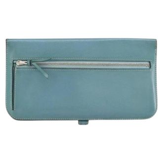 Herm&egrave;s Pre-owned Vintage Leder Clutch - - Pre-owned - Damen - Blau - ONE SIZE