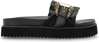 Versace Jeans Couture Femme, Chaussures, Noir, Taille: 39 EU Sandales &agrave; plateforme en satin