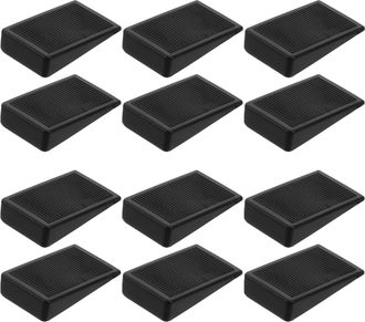 OSALADI 12 St&uuml;ck Pack M&ouml;belerh&ouml;hung Kunststoff Keile Schwarz M&ouml;bel Nivellierf&uuml;&szlig;e f&uuml;r Tisch Stuhl und Sofabeine Stabile H&ouml;henverl&auml;ngerung f&uuml;r Unebene B&ouml;den Ein