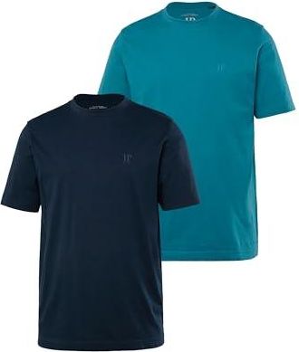 JP1880 Hommes Grandes Tailles Jusquau 8 XL - T-Shirts Basic en Lot de 2, 100% Jersey. Col Rond et Coupe Confortable pétrole foncé 7XL 702637741-7XL