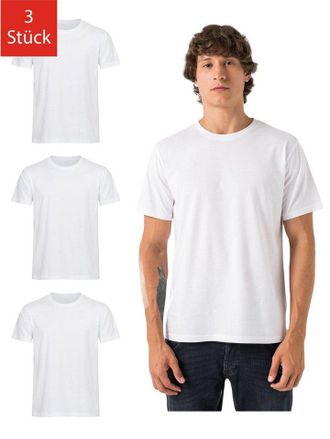 Burnell & Son T-Shirt Tshirt Herren aus 100% Baumwolle Regular Fit Basic M&auml;nner Set (S-5XL) (Packung, 3-tlg., 3er-Pack) in Unifarbe