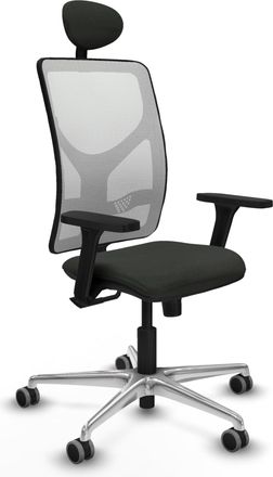 Piqueras y Crespo B&uuml;rostuhl, schwarz, mit 3D-Armlehnen, h&ouml;henverstellbarer Lendenwirbelst&uuml;tze und festem Kopfteil, ausgestattet mit 3-fach Sincro und Schneideschaum, We