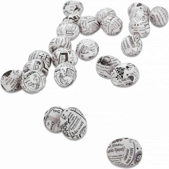 Loberon Osterei 24er Set Drystan, mit gedrucktem Papier umwickelt, Vintage-Charme, Deko-Eier Ostern, Osterdeko, Styropor, Papier, antikcreme