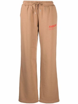 AMBUSH pantalon de jogging ample &agrave; logo imprim&eacute; - Tons neutres