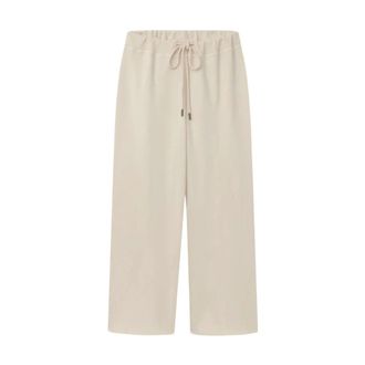 The Great. Wide Leg Cropped Sweatpant - - Trousers - Damen - Beige - M