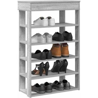 vidaXL Schuhregal Grau Sonoma 60x30x98 cm Holzwerkstoff Vidaxl