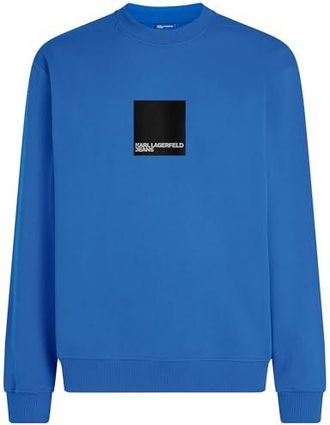 Karl Lagerfeld Karl Lagerfeld Jeans, Homme, Sweat &Agrave; Logo Box, Coupe R&eacute;guli&egrave;re, Bleu, S