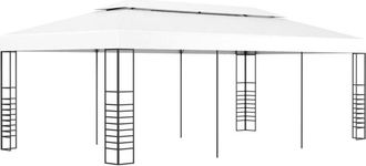vidaXL Tonnelle de jardin 6 x 3 m Blanc vidaXL