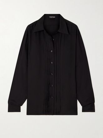 Tom Ford Chemise En Soie &Agrave; Plis - Noir