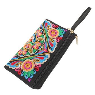 Holibanna Pochette Brod&eacute;e Ethnique &agrave; Motifs Floraux Paquet &agrave; Main Boh&egrave;me Compact et Spacieux Tissu Solide R&eacute;sistant &agrave; LUsure pour Mariage Festivals et Soir&eacute;es &Eacute;