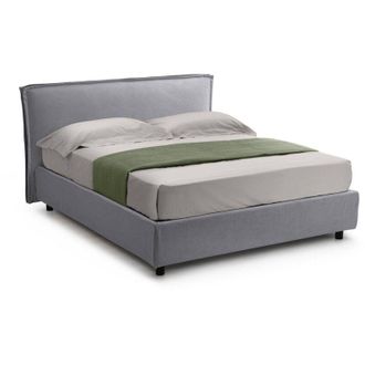 Dmora Franz&ouml;sisches Bett Bronte, abnehmbarer Bezug, Grau