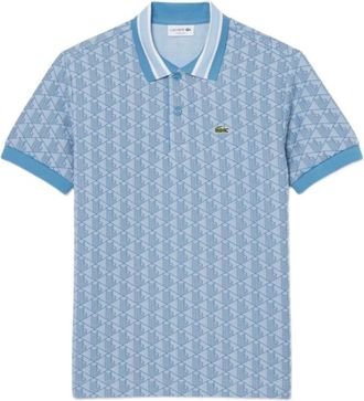 Lacoste Homme, Tops, Bleu, Taille: L Polo Jacquard Monogramme Coupe Classique