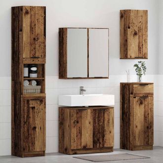 vidaXL Ensemble de mobilier de salle de bain 5 pcs Bois ancien vidaXL