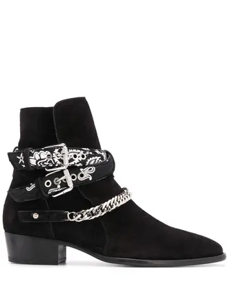 Amiri Stiefel mit Bandana-Riemen - Schwarz