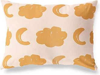 Bonamaison Le Jardin du Lin Kissenbezug Zierkissenbezug Orange-Off Weiß Kissenbezug, Für Bett, Auto, Sofa, Haus, Wohnzimmer, Schlafzimmer, Dekoration, 45x60 Cm -