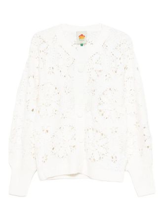 Farm Rio cardigan à fleurs - Blanc