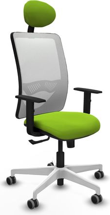 Piqueras y Crespo Arbeitsbankstuhl Zulema mit 1D-Armen, h&ouml;henverstellbarer Lendenwirbelst&uuml;tze und festem Kopfteil, ausgestattet mit 3 Positionen und Schneidschaum, Wei&szlig;