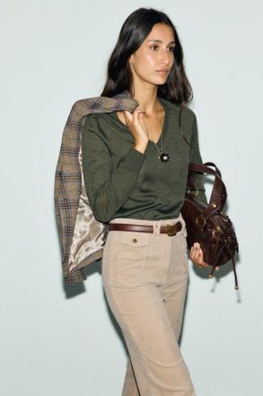 Gerard Darel Pull V en laine fine - RACHEL - Bronze