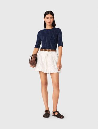 Maje Rundhalspullover Mit Strass - Marineblau - Maje