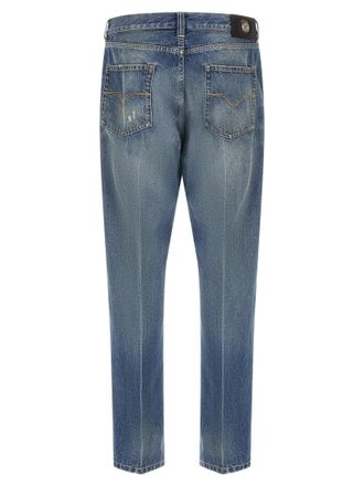 Versace Stone-Washed Distressed Jeans - Blue