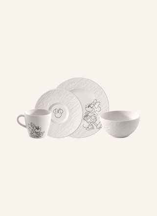 Villeroy & Boch Fr&uuml;hst&uuml;cks-Set, 4-Teilig Manufacture Rock Blanc - Mickey Mouse weiss