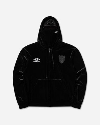 Umbro Velvet Masked Zip Hoodie Black