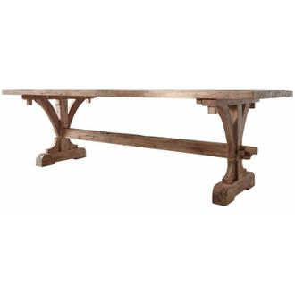 Massivmoebel24 Esstisch Teak 270x100x78 natur unbehandelt BASSANO 128