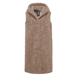 Bomboogie Femme, Vestes, Beige, Taille: 40 FR Long Faux Shearling Vest