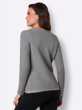 Cr&eacute;ation L Strickjacke Lyocell-Baumwoll-Strickjacke Langarm Rippoptik