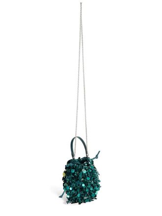 Anya Hindmarch Womens Beetle Leather Bag Green Shoulder