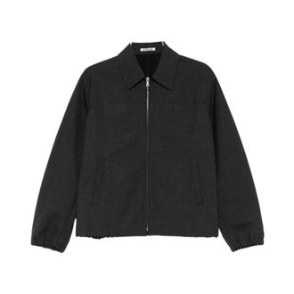 Auralee Homme, Vestes, Gris, Taille: XL Bonded Tropical Wool Zip Blouson