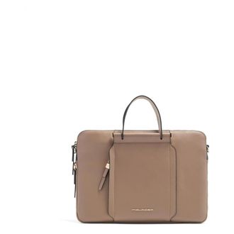 Piquadro Sacoche de travail extensible en cuir pour ordinateur portable 14 - Femme - Sacs - Brun - Taille: ONE Size