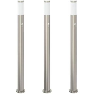vidaXL Pollerleuchten mit Sensor 3er 110 cm Edelstahl IP44 vidaXL