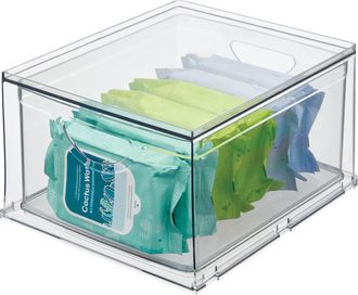 InterDesign iDesign Aufbewahrungsbeh&auml;lter aus recyceltem Kunststoff mit Schublade, 26,5 x 22,4 x 14,6 cm, transparenter Beh&auml;lter