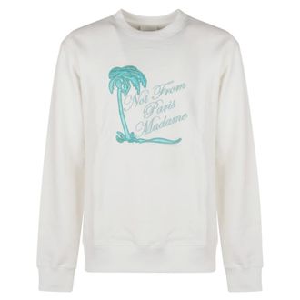 Dr&ocirc;le de Monsieur Homme, Sweatshirts et sweats &agrave; capuche, Blanc, Taille: L Slogan Palmiers SweaT-shirt