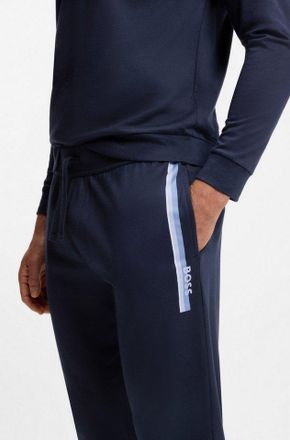 BOSS Jogginghose Authentic aus Baumwoll-Terry mit Streifen und Logo